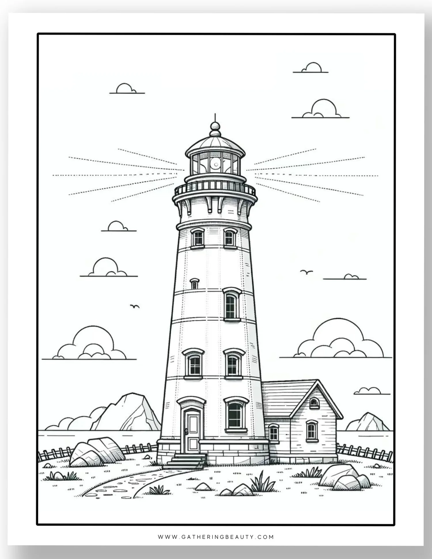 Lighthouse Colouring Pages - Free Printable — Gathering Beauty