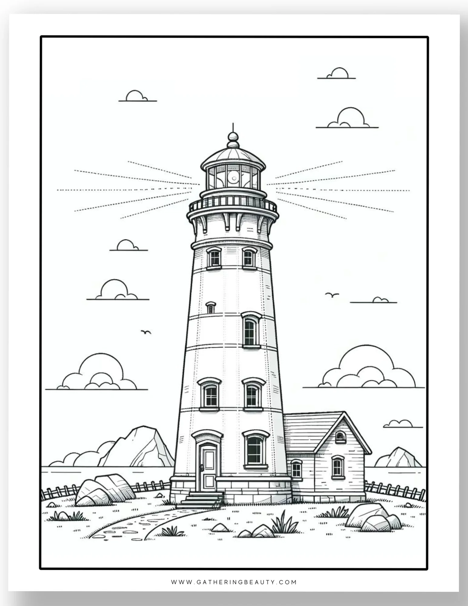 Lighthouse Colouring Pages - Free Printable — Gathering Beauty