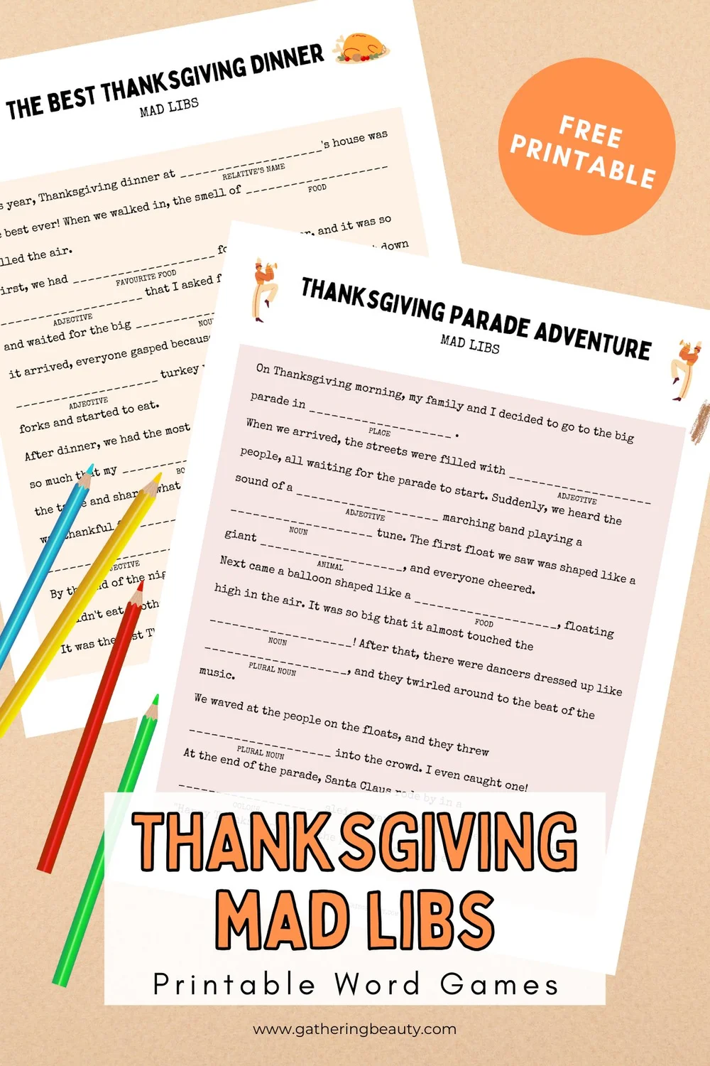 Free Printable Thanksgiving Mad Libs — Gathering Beauty