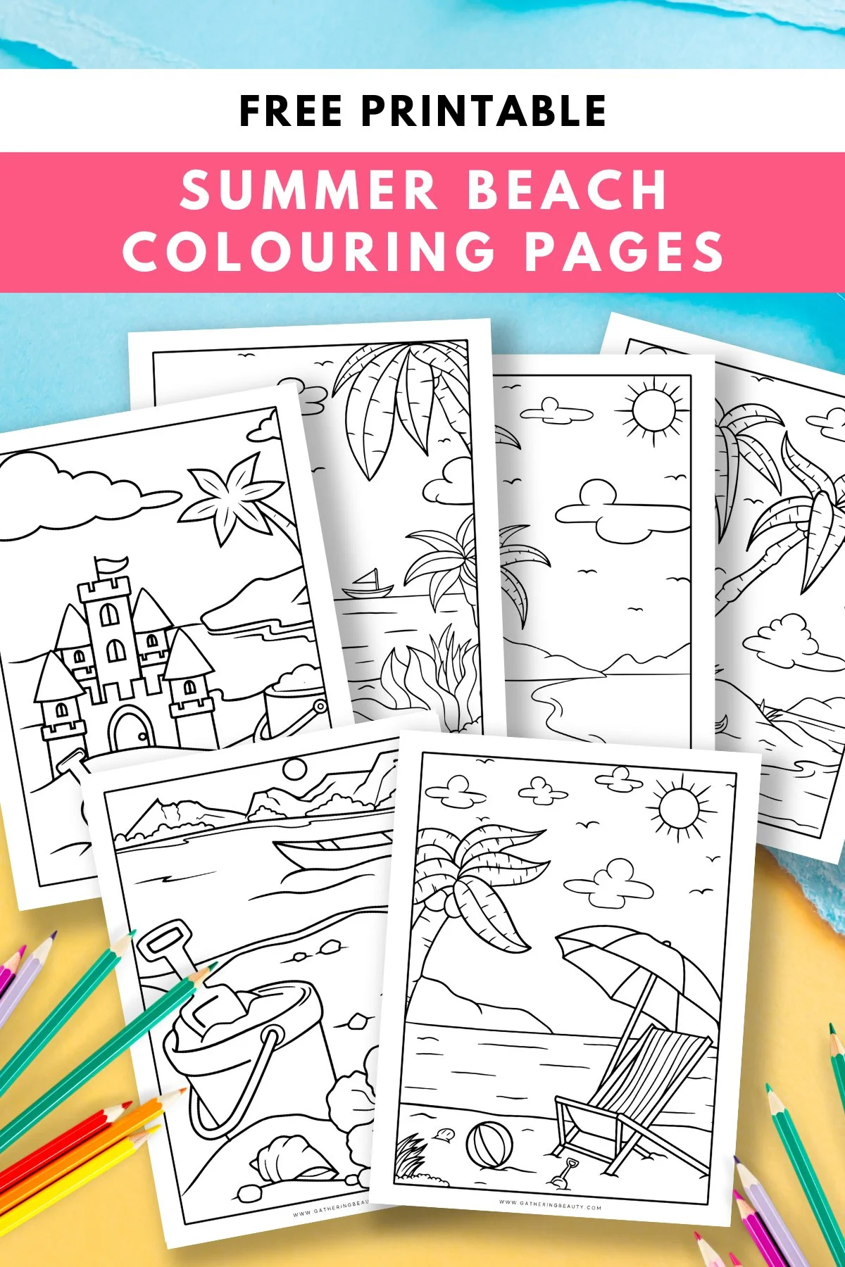 Free Printable Beach Colouring Pages For Summer — Gathering Beauty