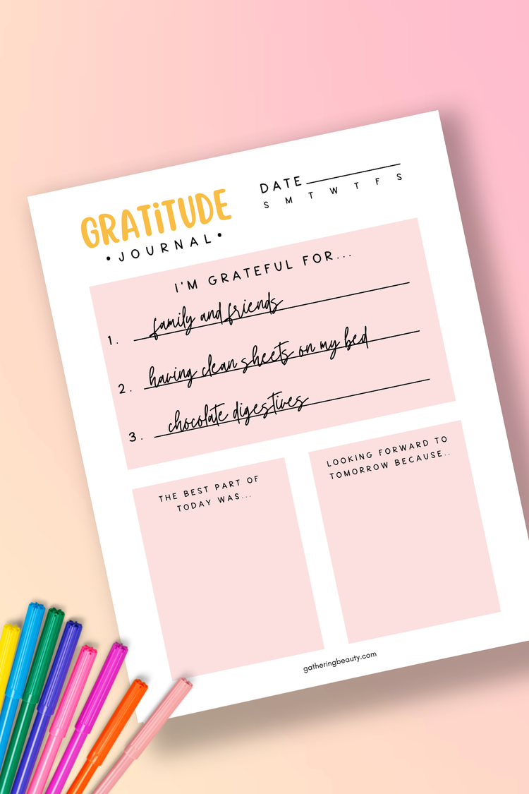 Free Printable Daily Gratitude Journal — Gathering Beauty