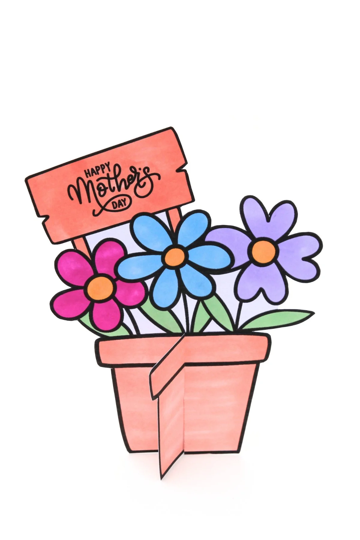Free Printable Mother's Day 3D Flowerpot Card — Gathering Beauty