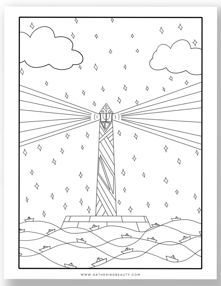 Lighthouse Colouring Pages - Free Printable — Gathering Beauty