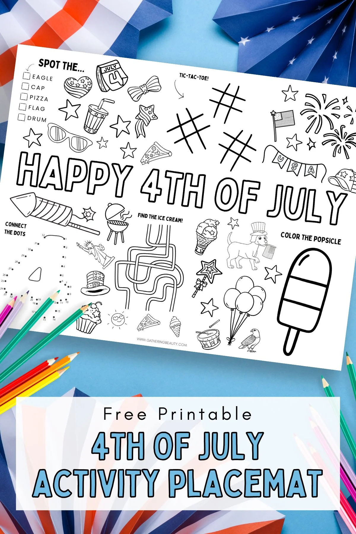 Printable 4th Of July Activity Placemat — Gathering Beauty