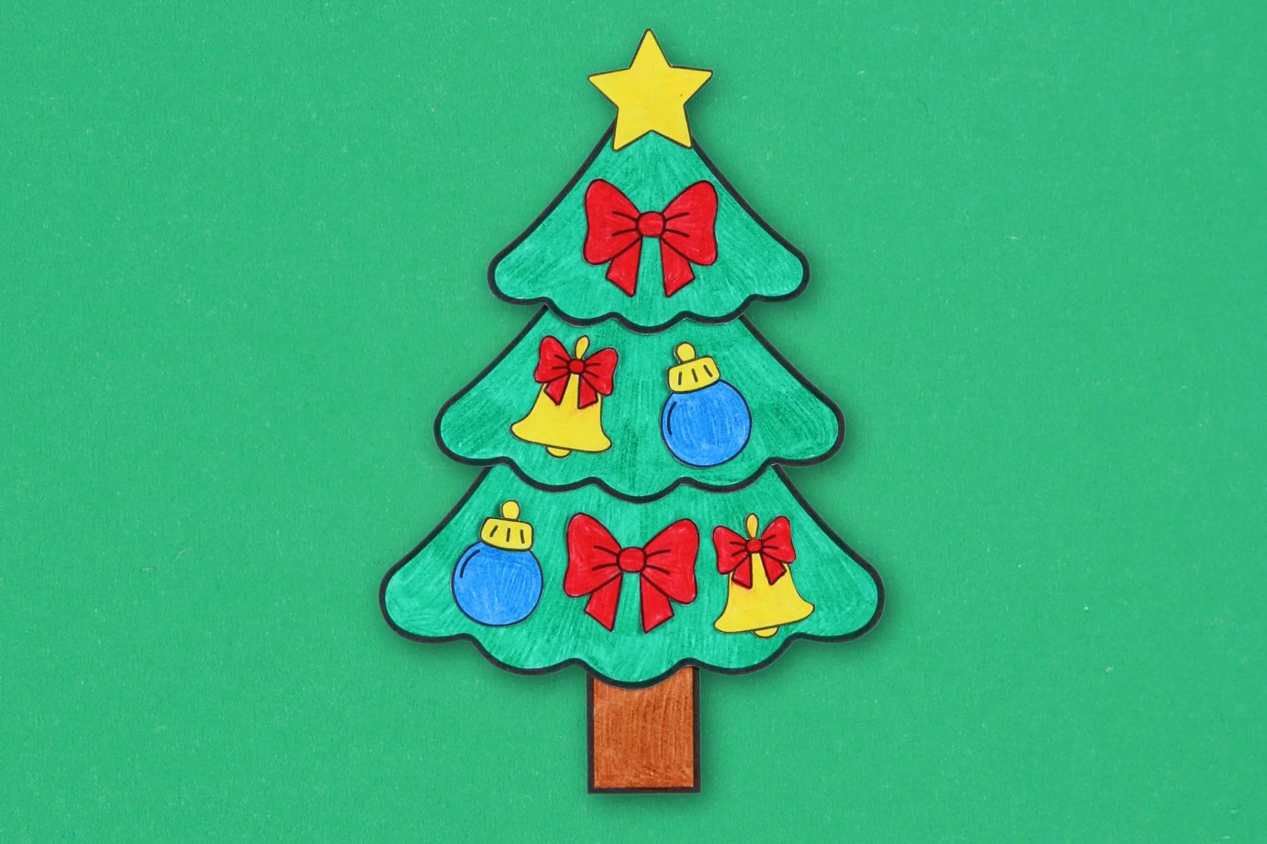 Colorful Christmas Tree Printable | Gerald Printable