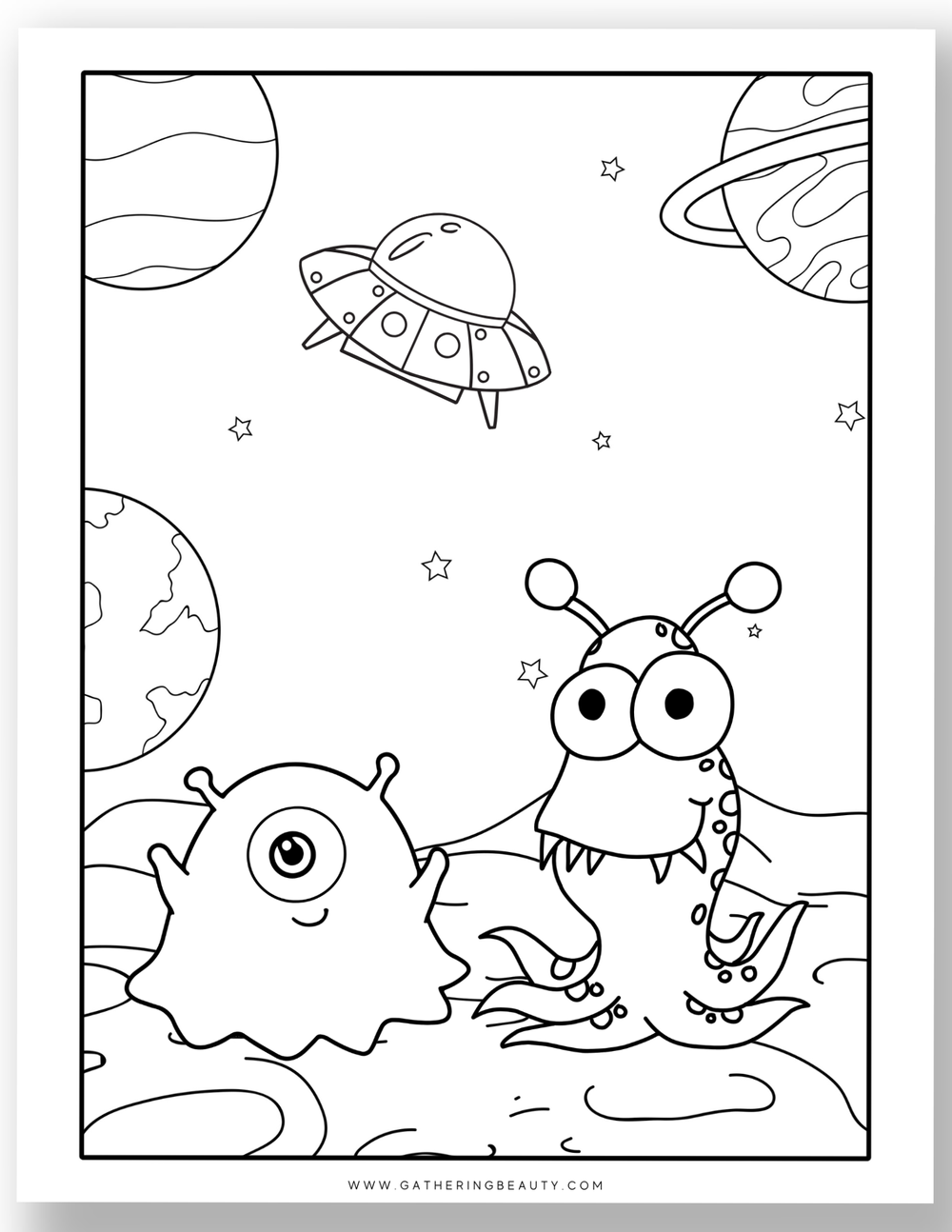 Free Printable Space Colouring Pages — Gathering Beauty