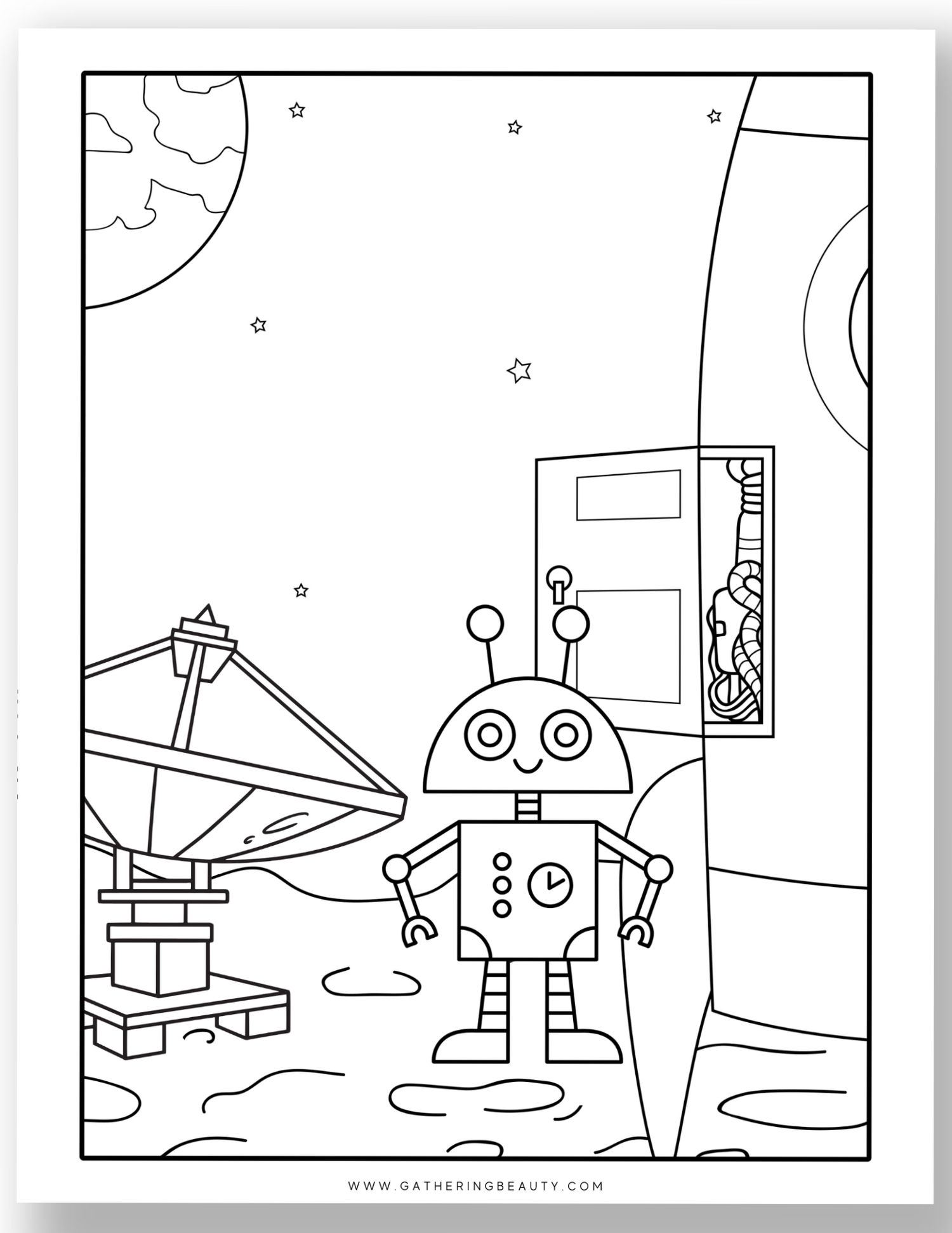 Free Printable Space Colouring Pages — Gathering Beauty
