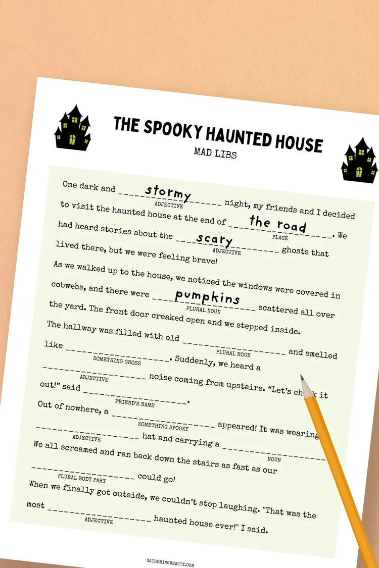 Free Printable Halloween Mad Libs — Gathering Beauty
