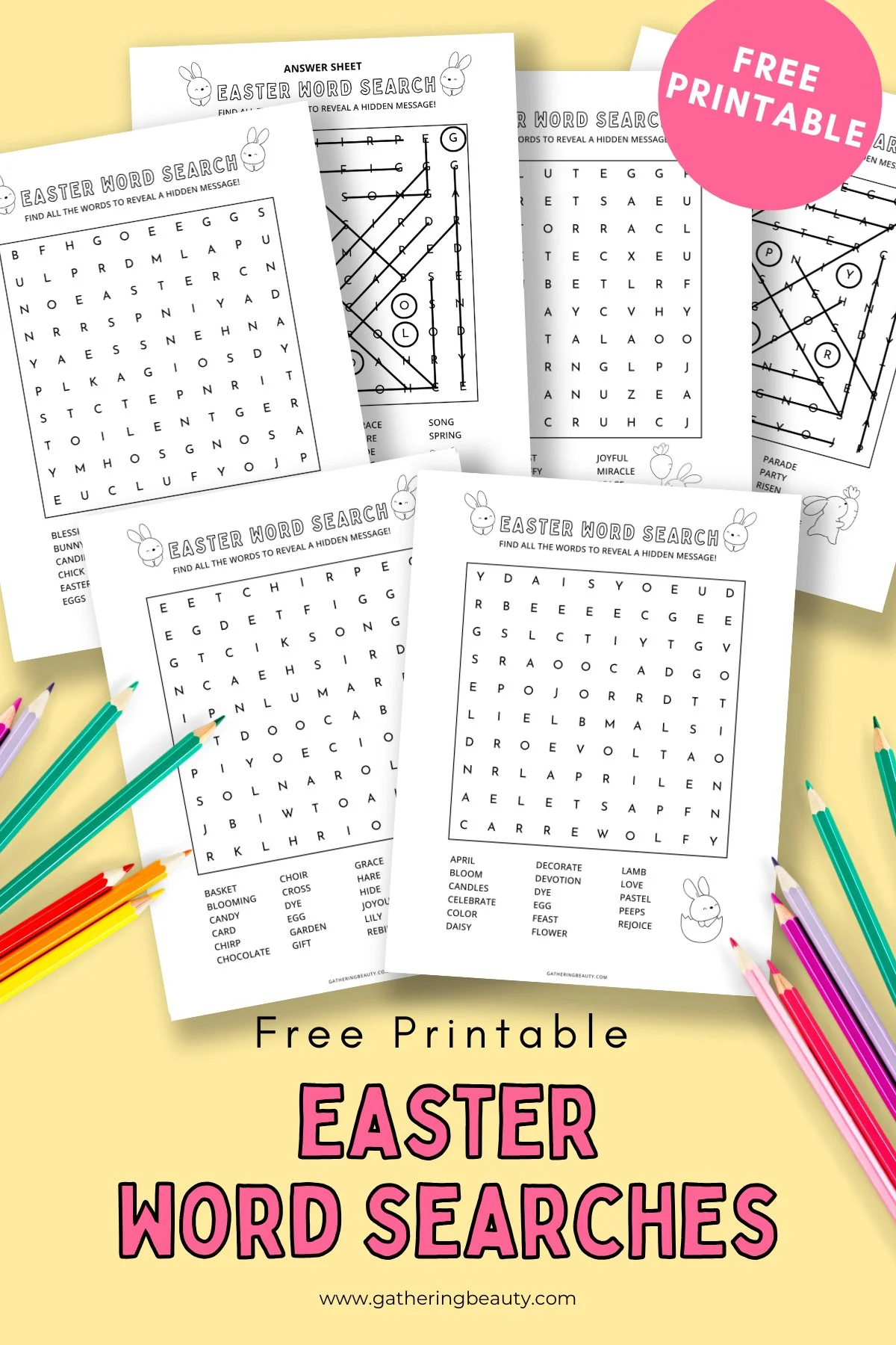 Free Printable Easter Word Search Worksheets — Gathering Beauty