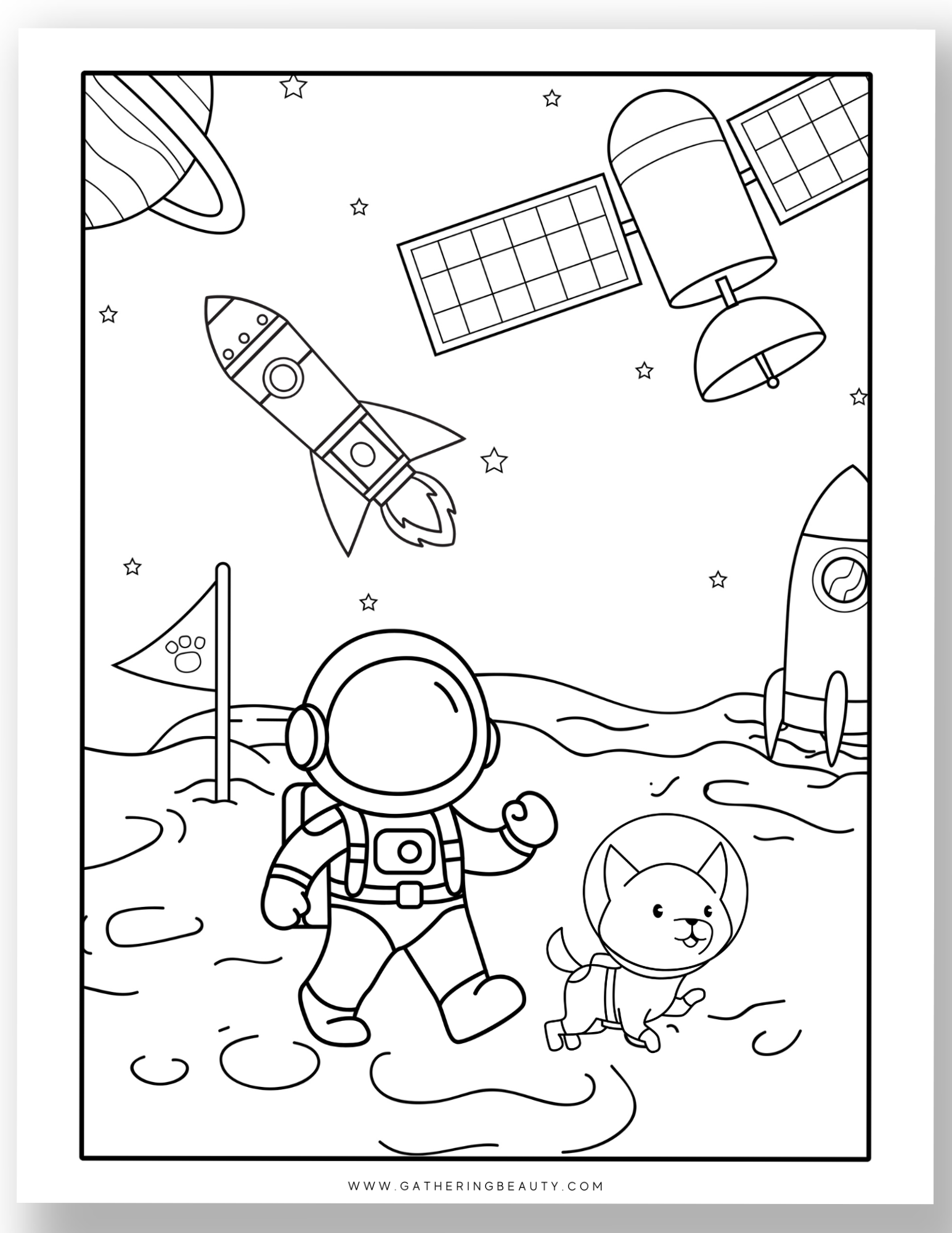 Free Printable Space Colouring Pages — Gathering Beauty