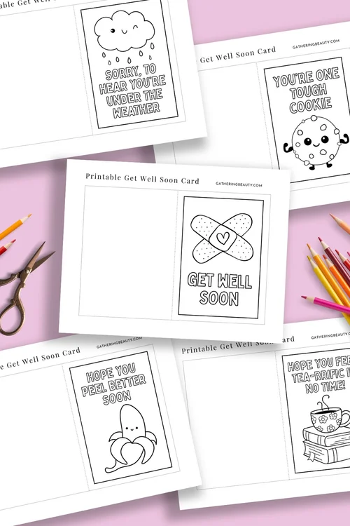 Free Printable Get Well Cards To Colour — Gathering Beauty