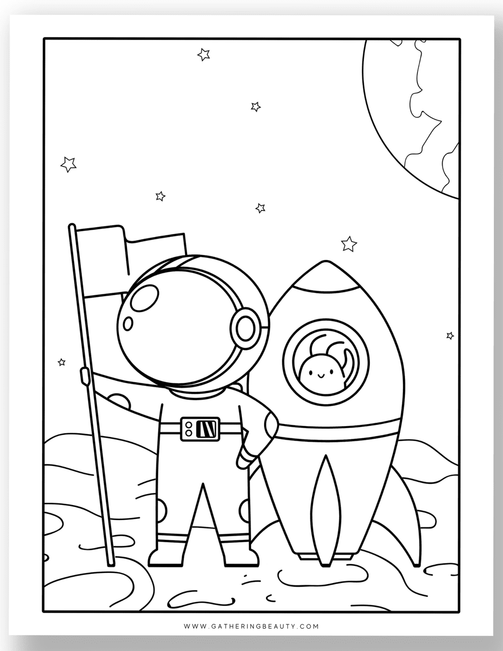 Free Printable Space Colouring Pages — Gathering Beauty