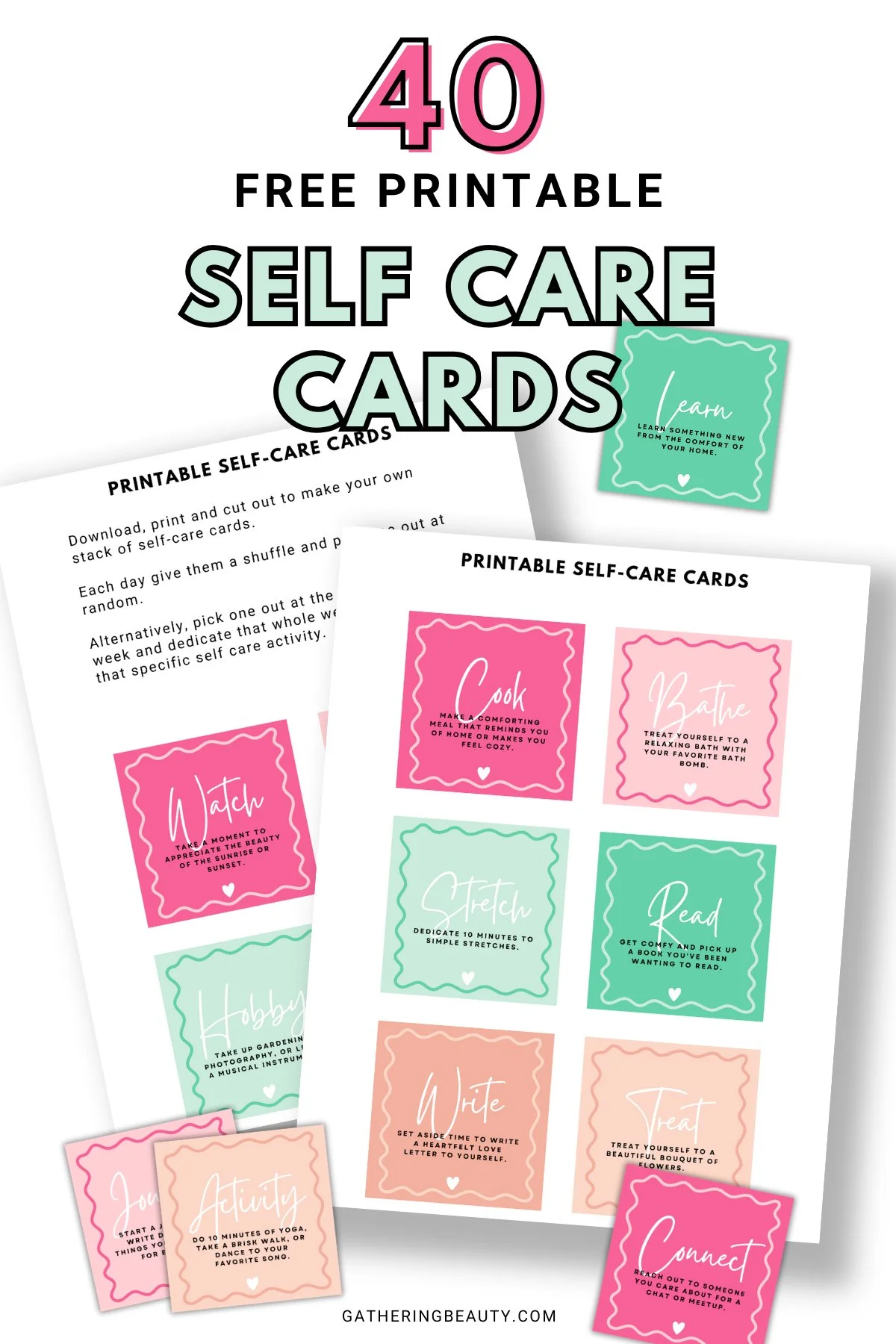 Free Printable Self Care Activity Cards — Gathering Beauty