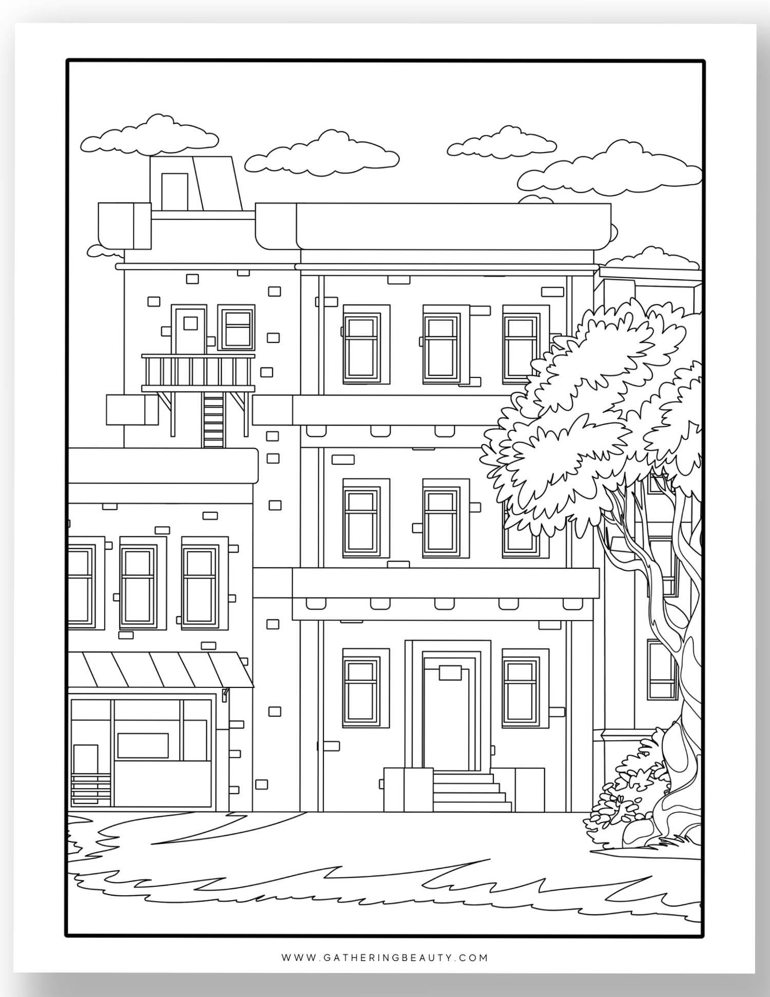 Free Printable House Colouring Pages — Gathering Beauty
