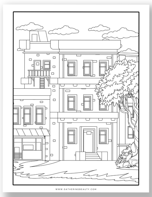 Free Printable House Colouring Pages — Gathering Beauty