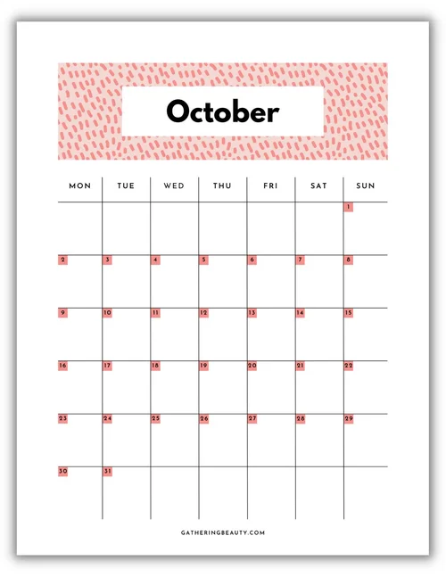 Printable Calendar 2023 — Gathering Beauty