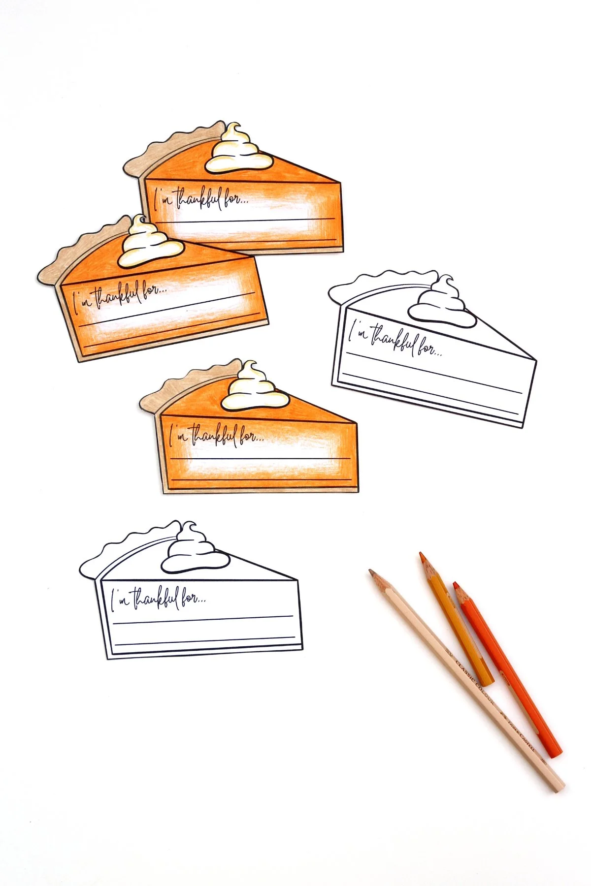 'I'm Thankful For' Thanksgiving Pie Printable Cards — Gathering Beauty