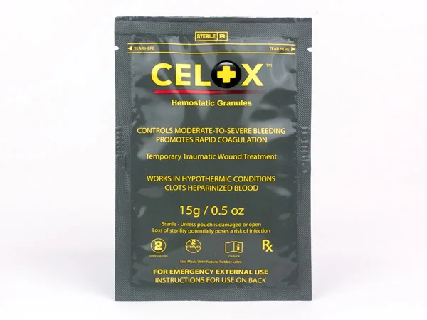 Emergency Trauma Dressing CELOX Granular Hemostat - 3-Pack Blood ...