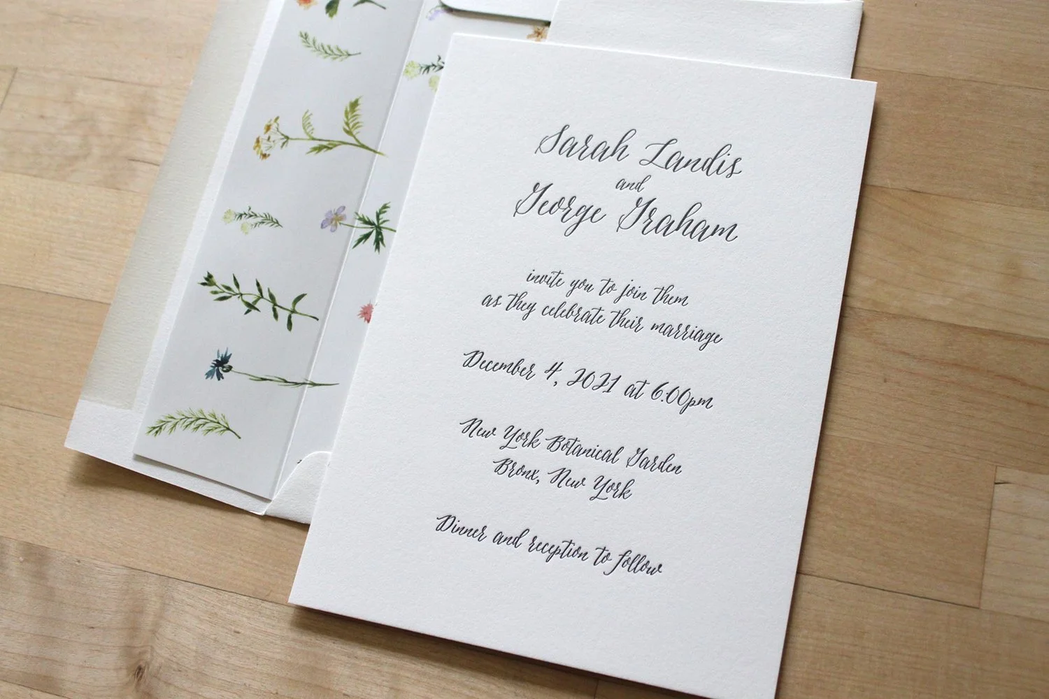 Custom Letterpress Wedding Invitations - Simple & Fresh | Moontree ...