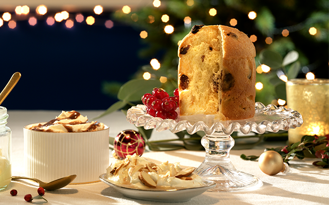 Enjoy A Delicious Panettone With Dark Chocolate Drizzle Mascarpone ...