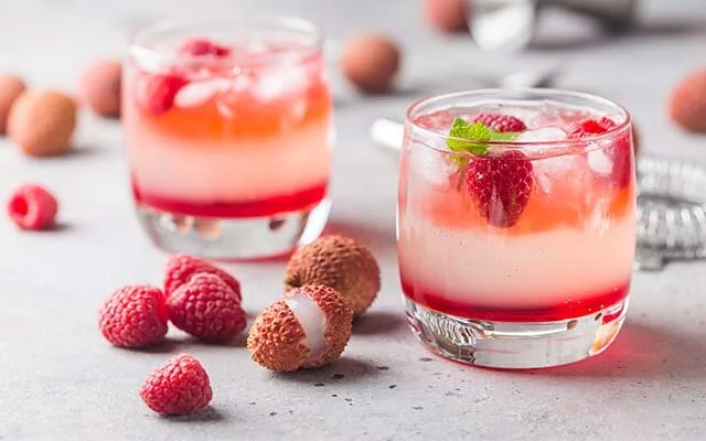 This lychee and raspberry cocktail is the perfect balance of sharp ...