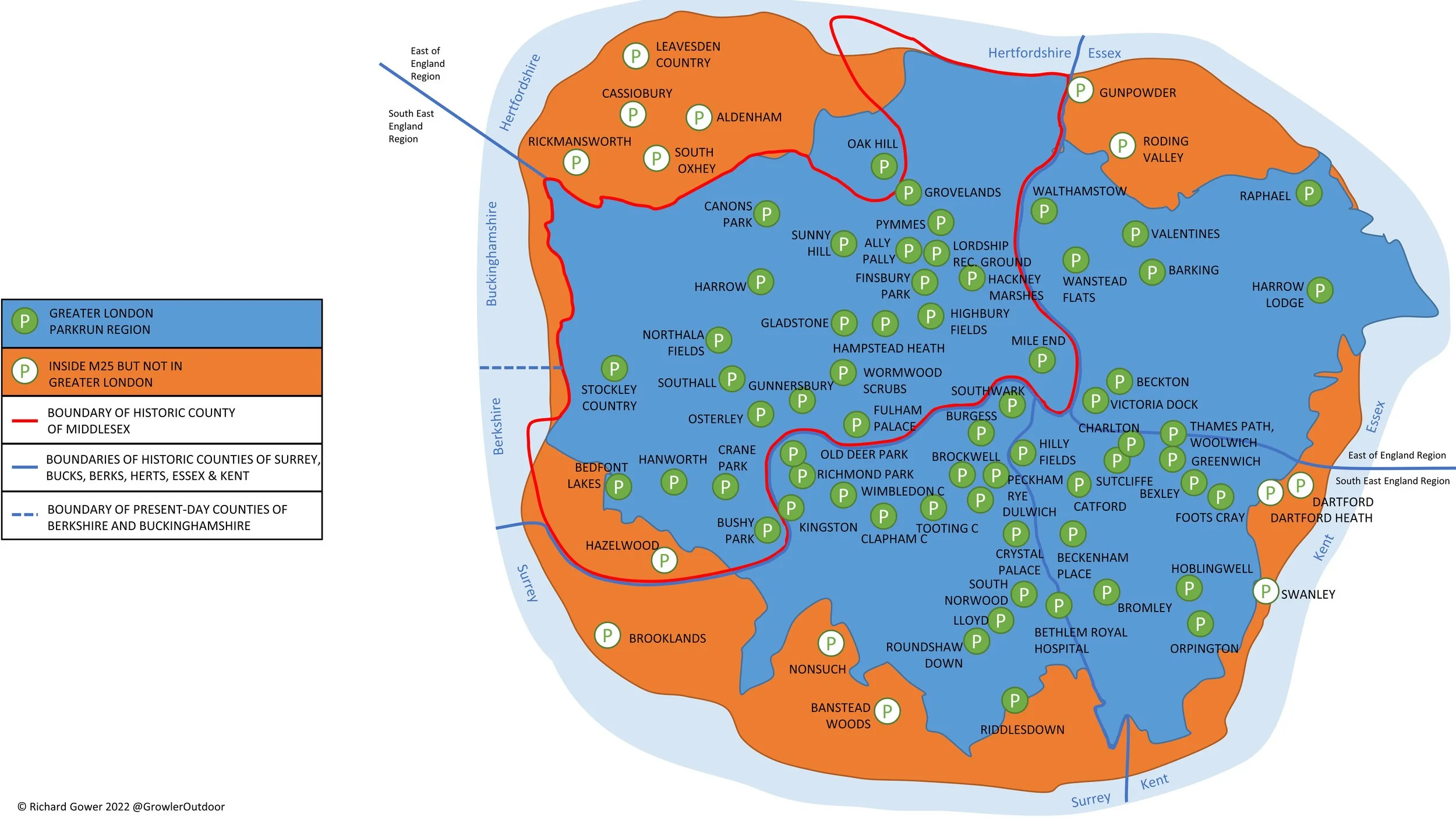 parkrun LonDone: maps and routes for every parkrun in Greater London ...