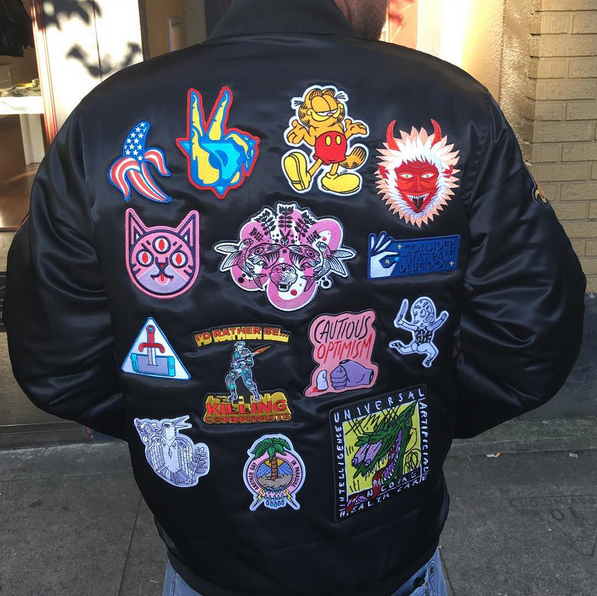 Embroidered Patches For Jackets NEW VERTE Padded Washing Denim Bomber