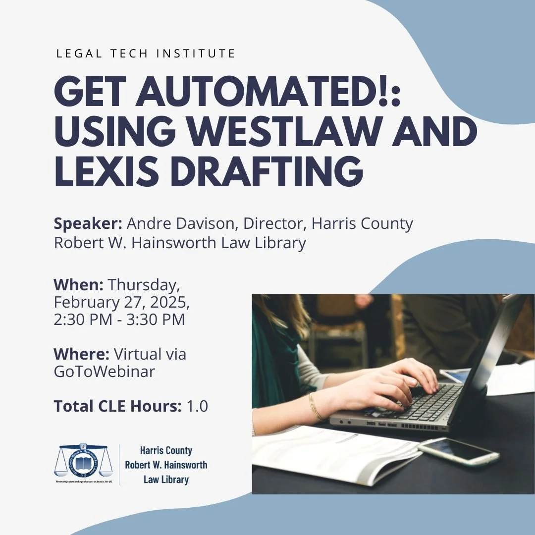 LTI Courses — Harris County Robert W. Hainsworth Law Library