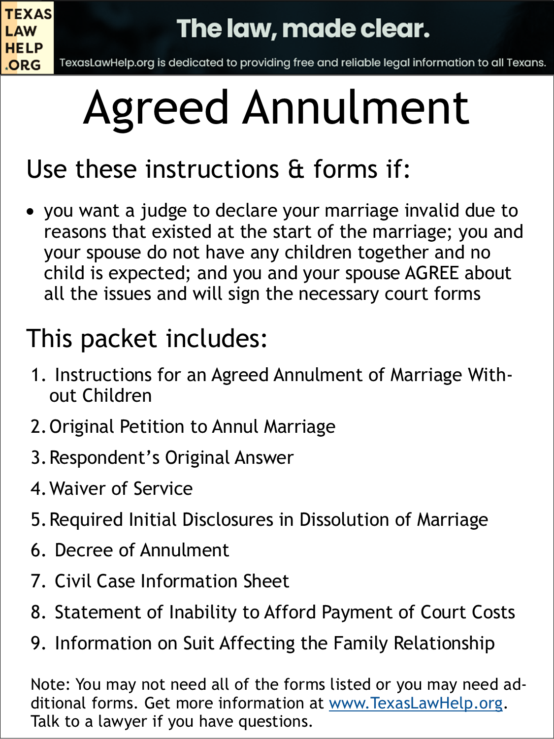 Agreed Annulment — Harris County Robert W. Hainsworth Law Library