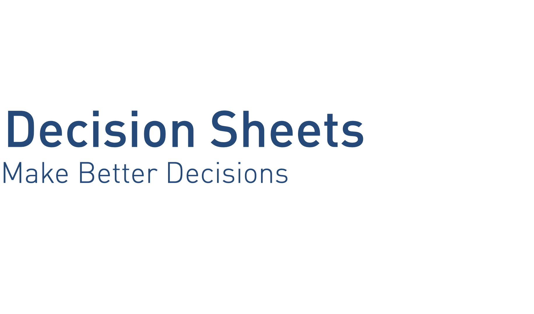 Decision Sheets — GrowthWheel