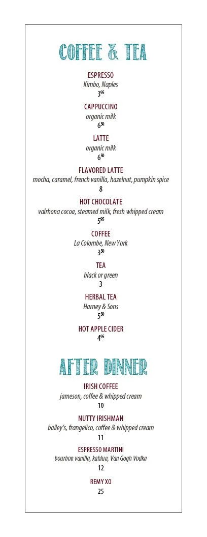 MENU — Georgie's Diner