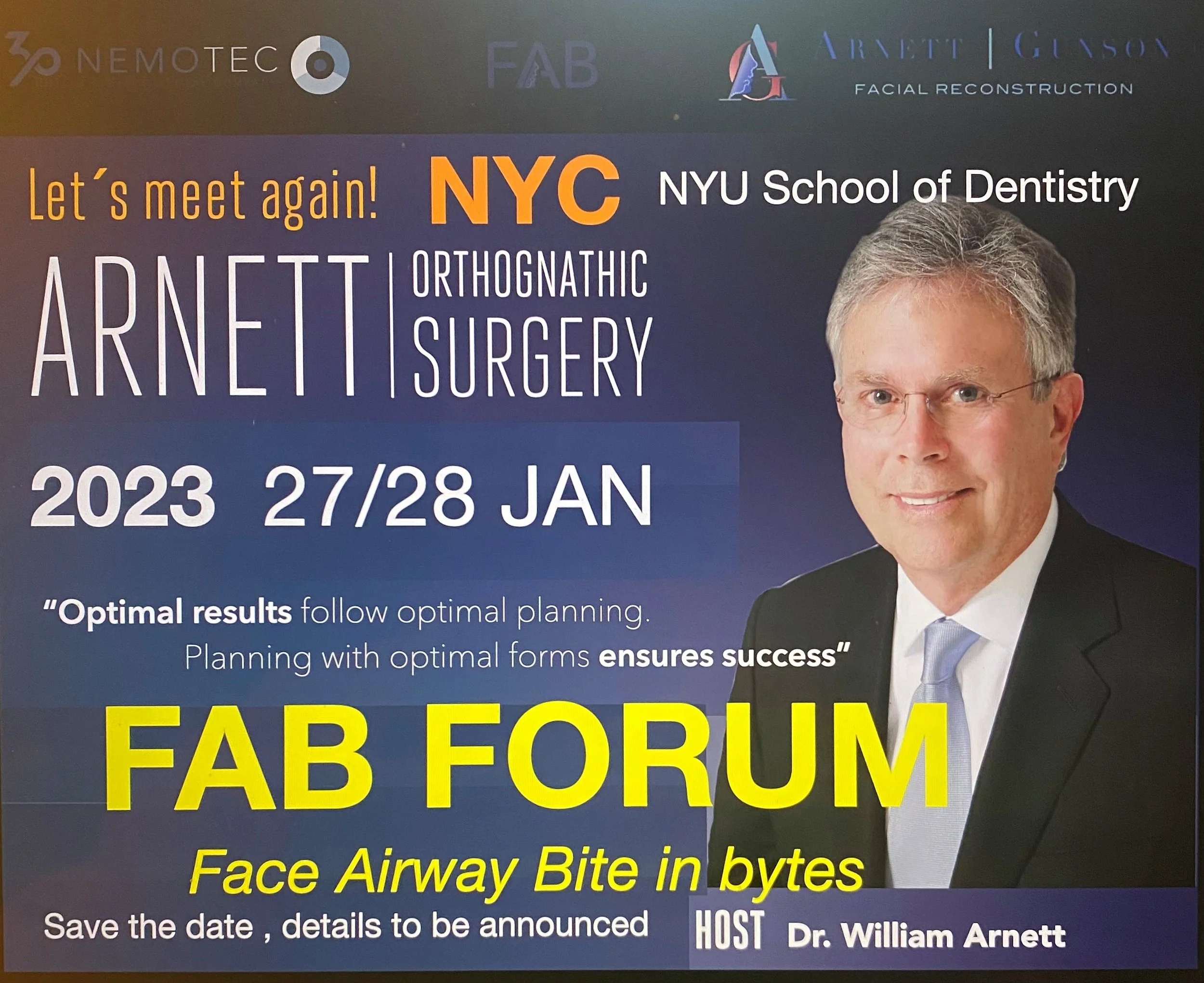 Arnett Orthognathic Surgery Forum January 27-28, 2023. New York, NY ...