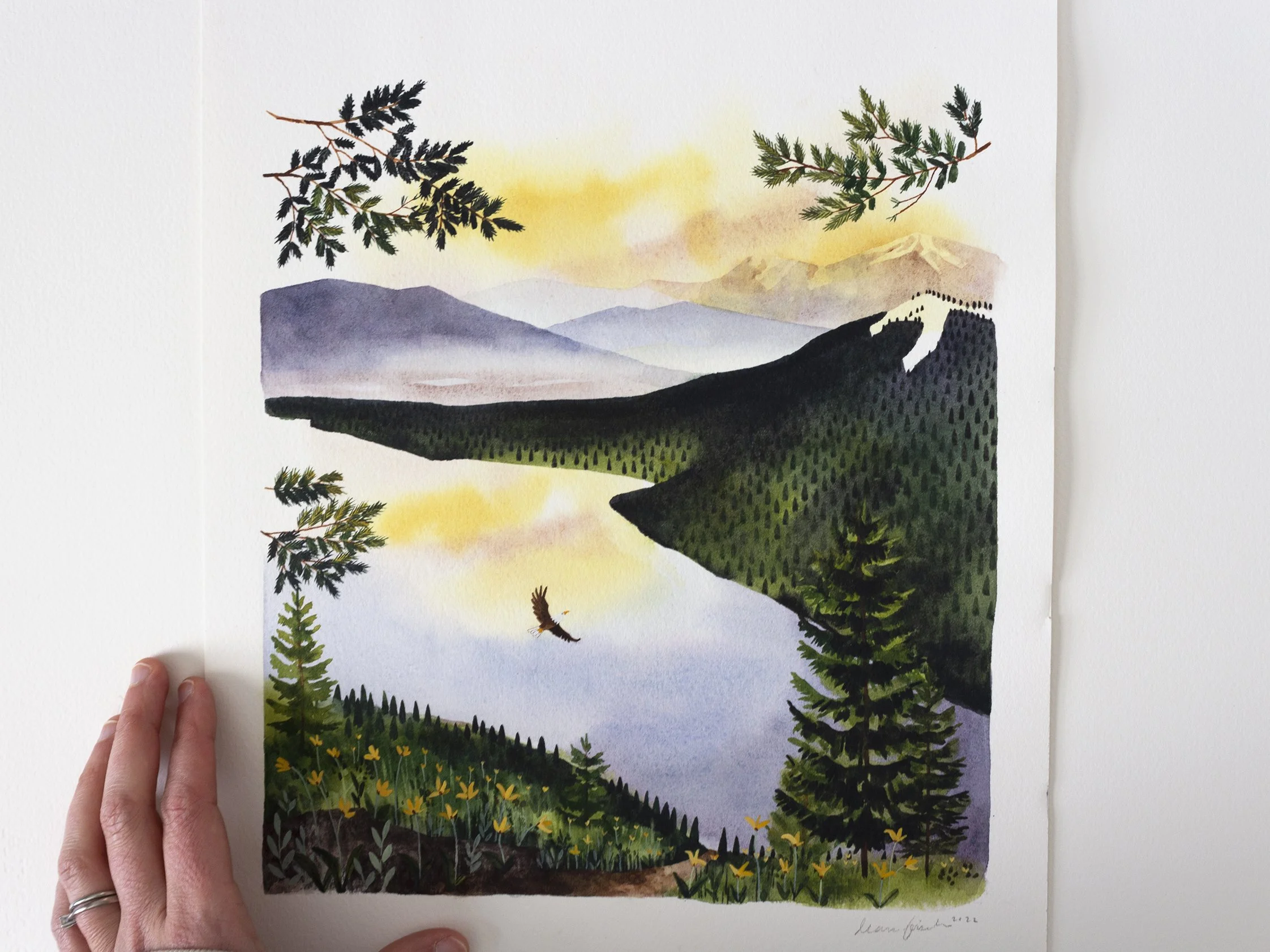 Mountain Sunrise Drawing