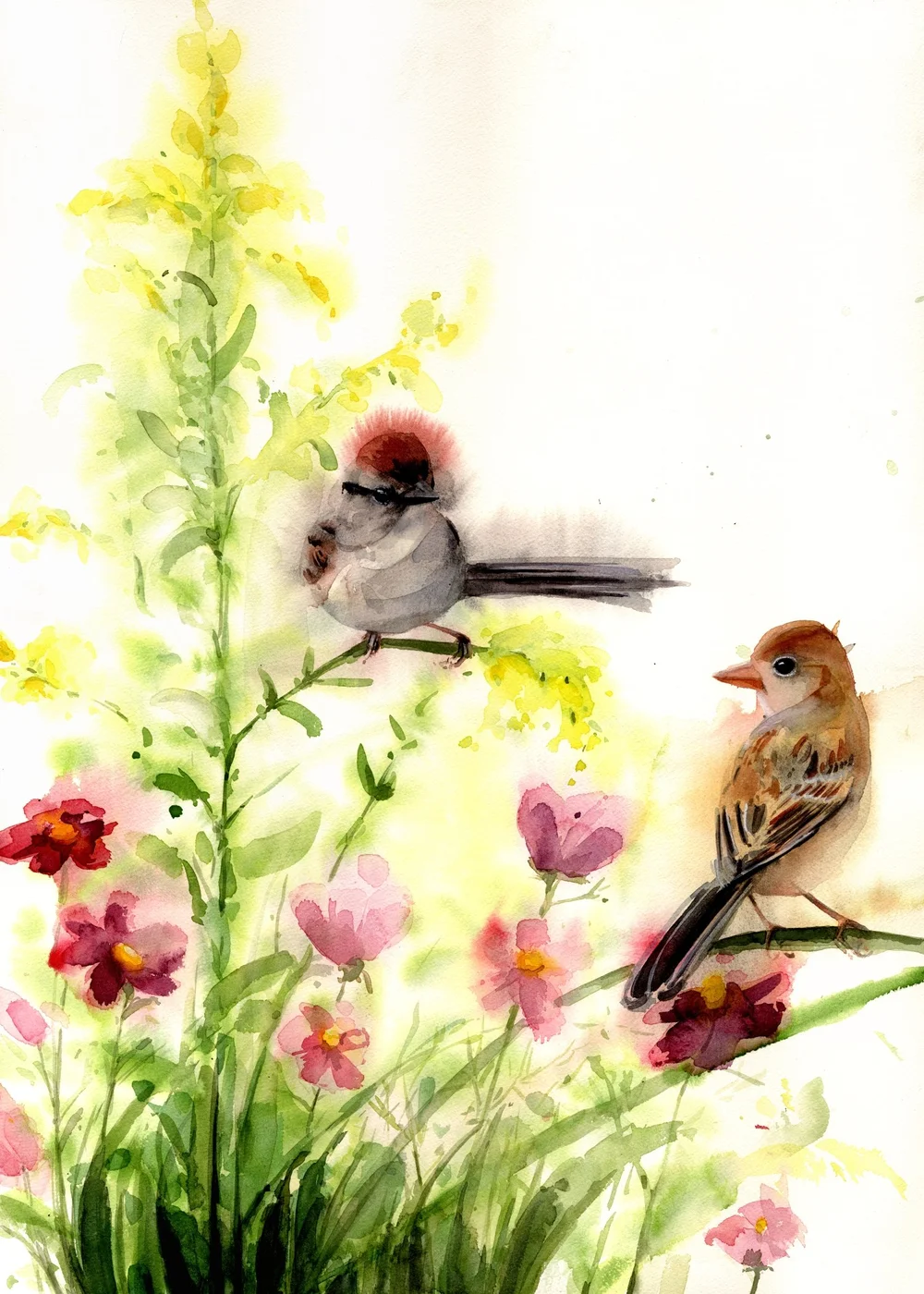 Bird And Flower Art