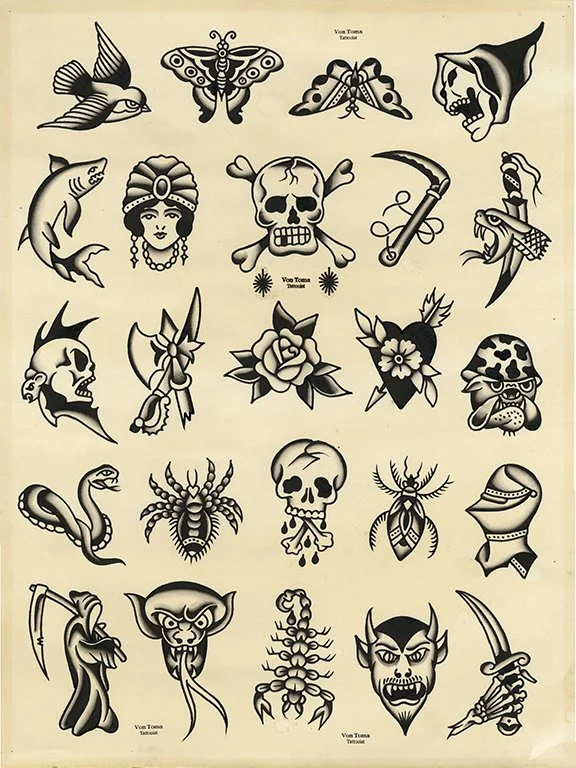 New School Tattoo Drawings Black And White
