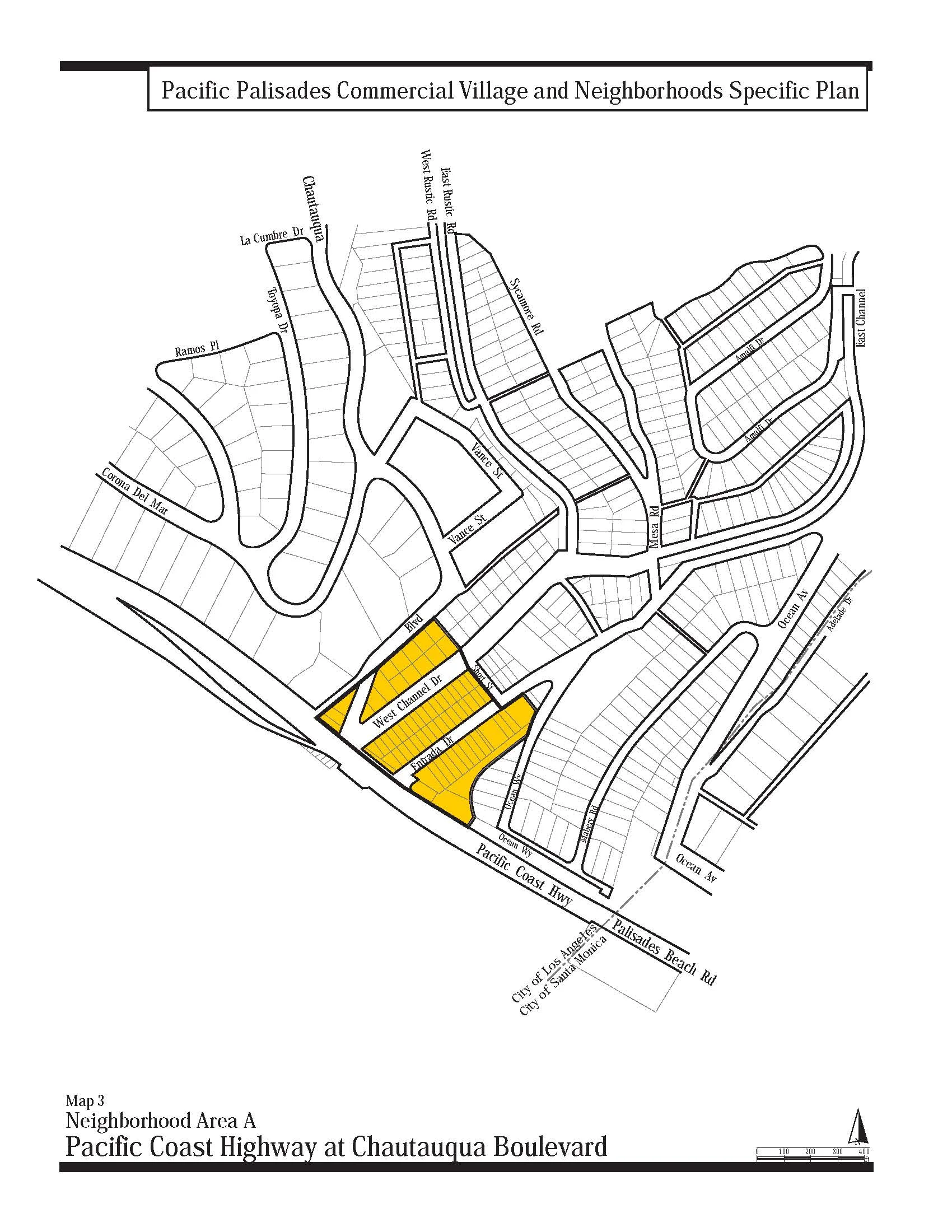Pacific Palisades Downtown Map
