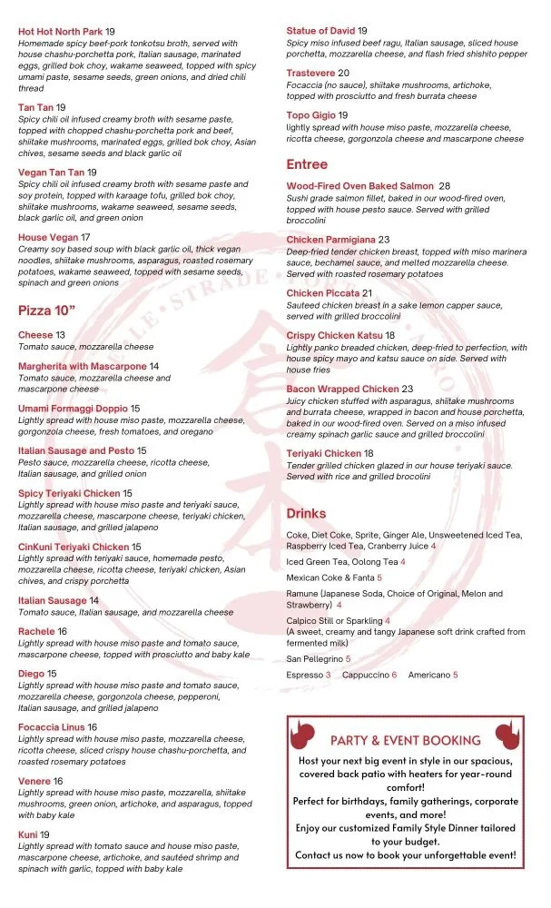 Dinner Menu — CinKuni