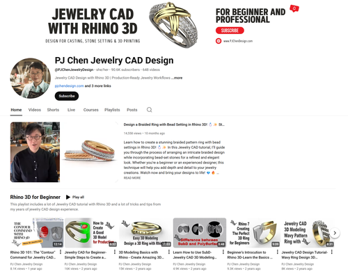 Free Jewelry CAD Tutorials — PJ Chen Jewelry CAD Design