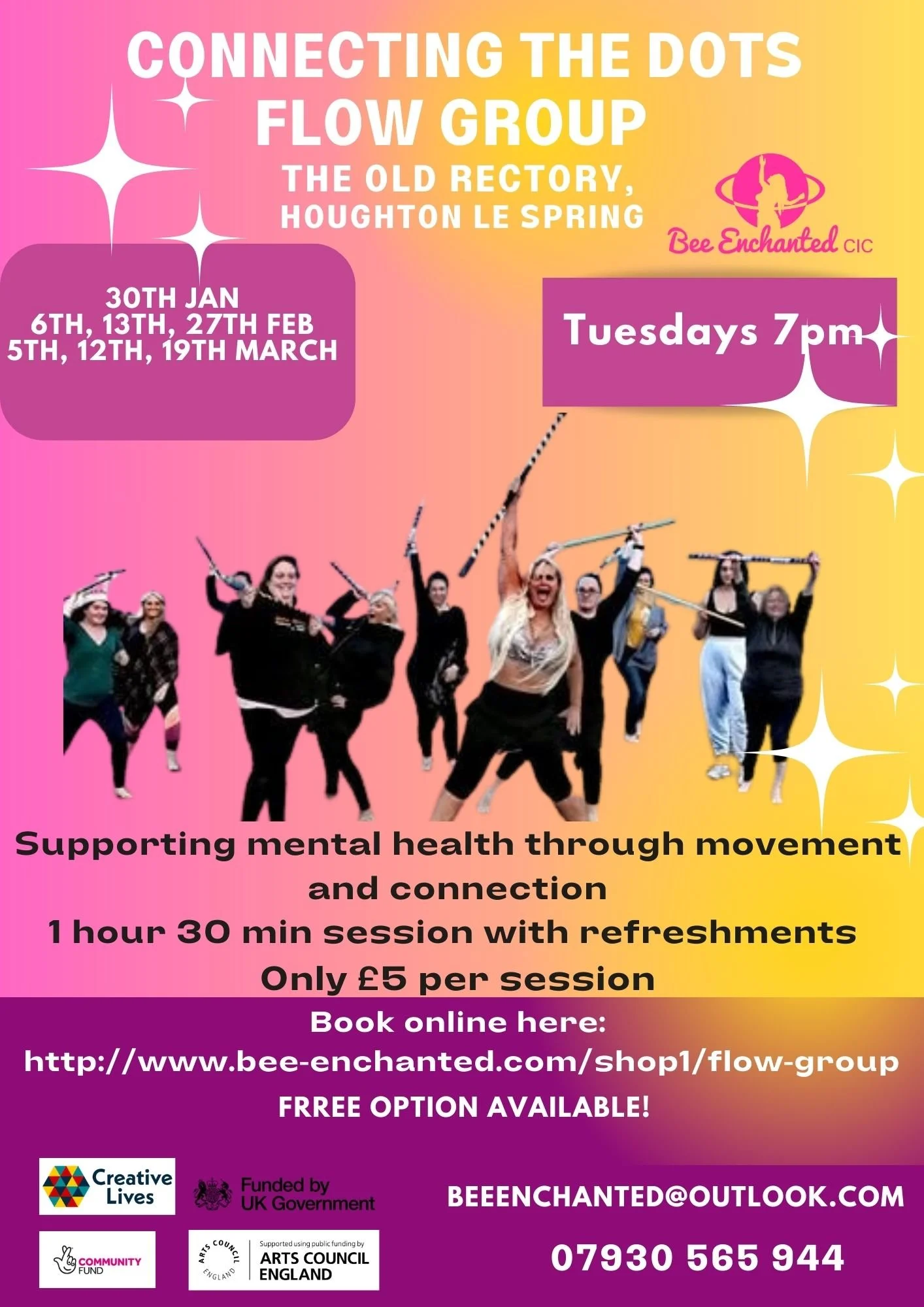 Flow Group Sunderlands bee enchanted BOOKINGS and Shop glow