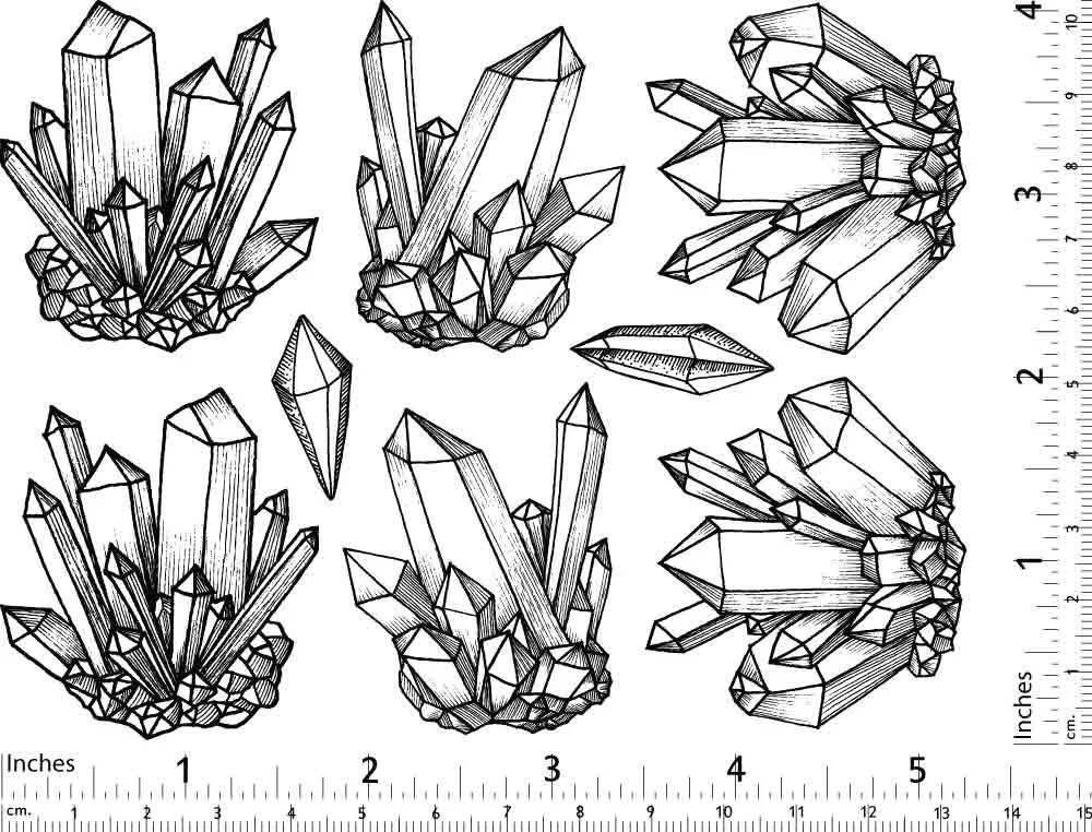 Crystal Black And White Drawing Crystal Sketch Engraving Vector