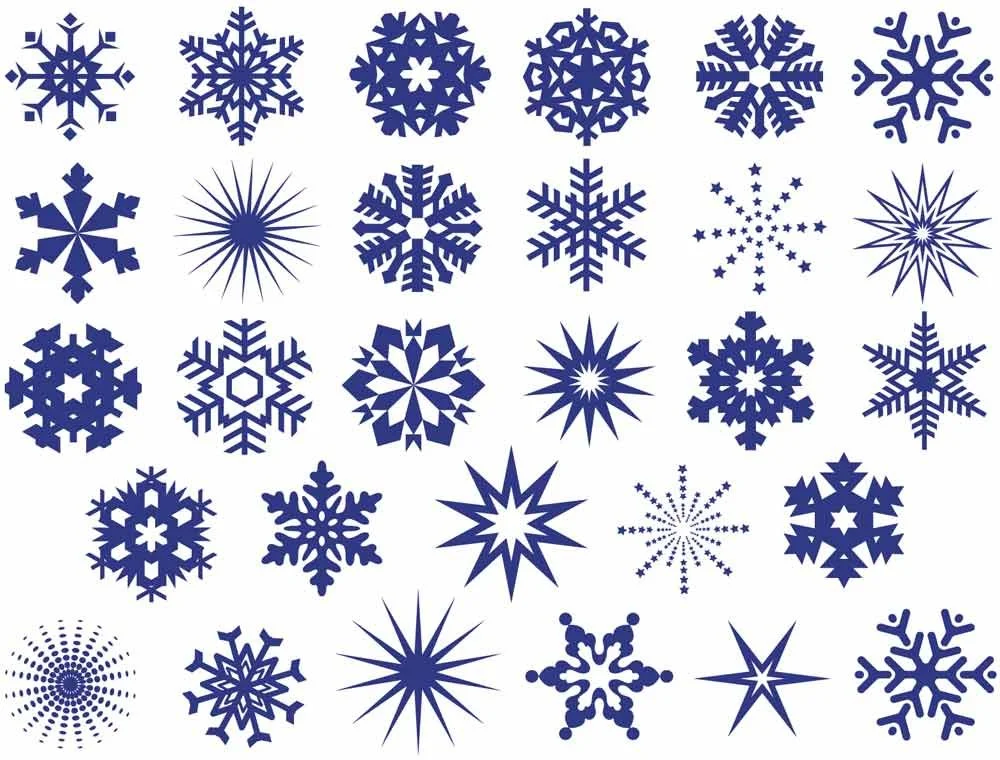 Small Snow Flakes 20 White Small Snowflake Paper Die Cut, Snowflake
