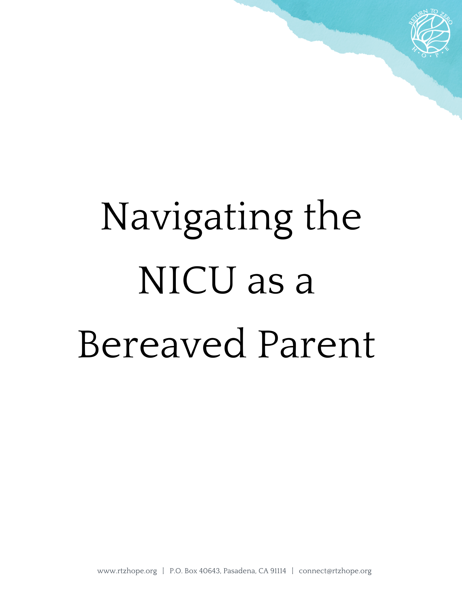 Order Materials — Return to Zero: H.O.P.E.