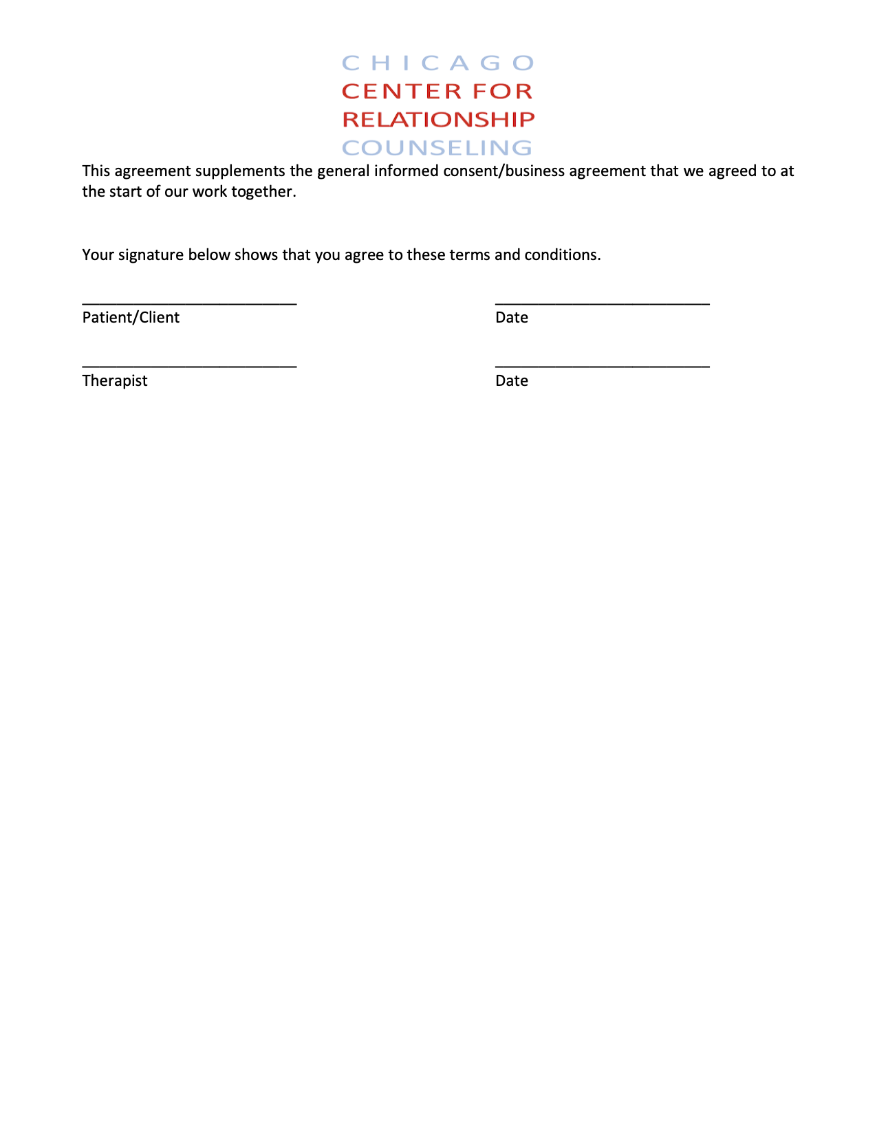 Practice Policies — Chicago Center for Relationship Counseling