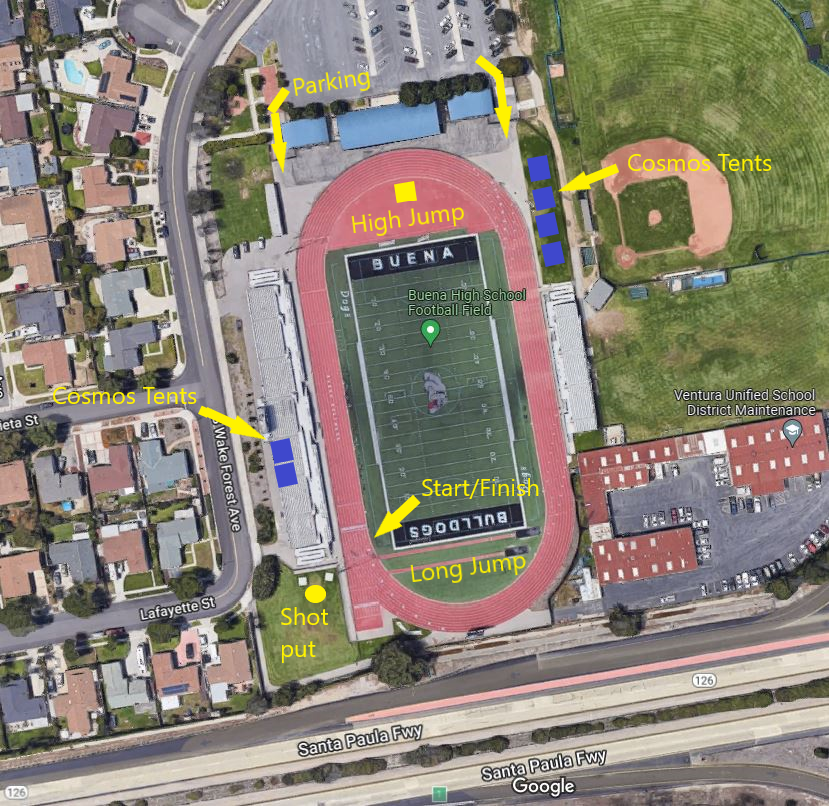 Maps - Away Meets — Camarillo Cosmos Track Club