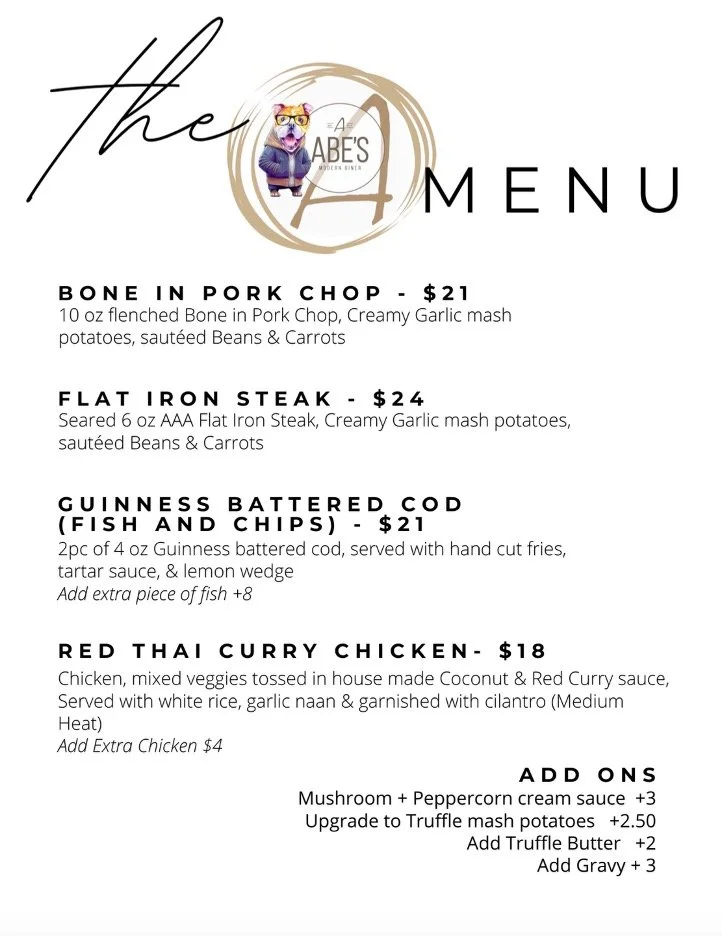 Abe's Modern Diner. Fast Fresh Food.