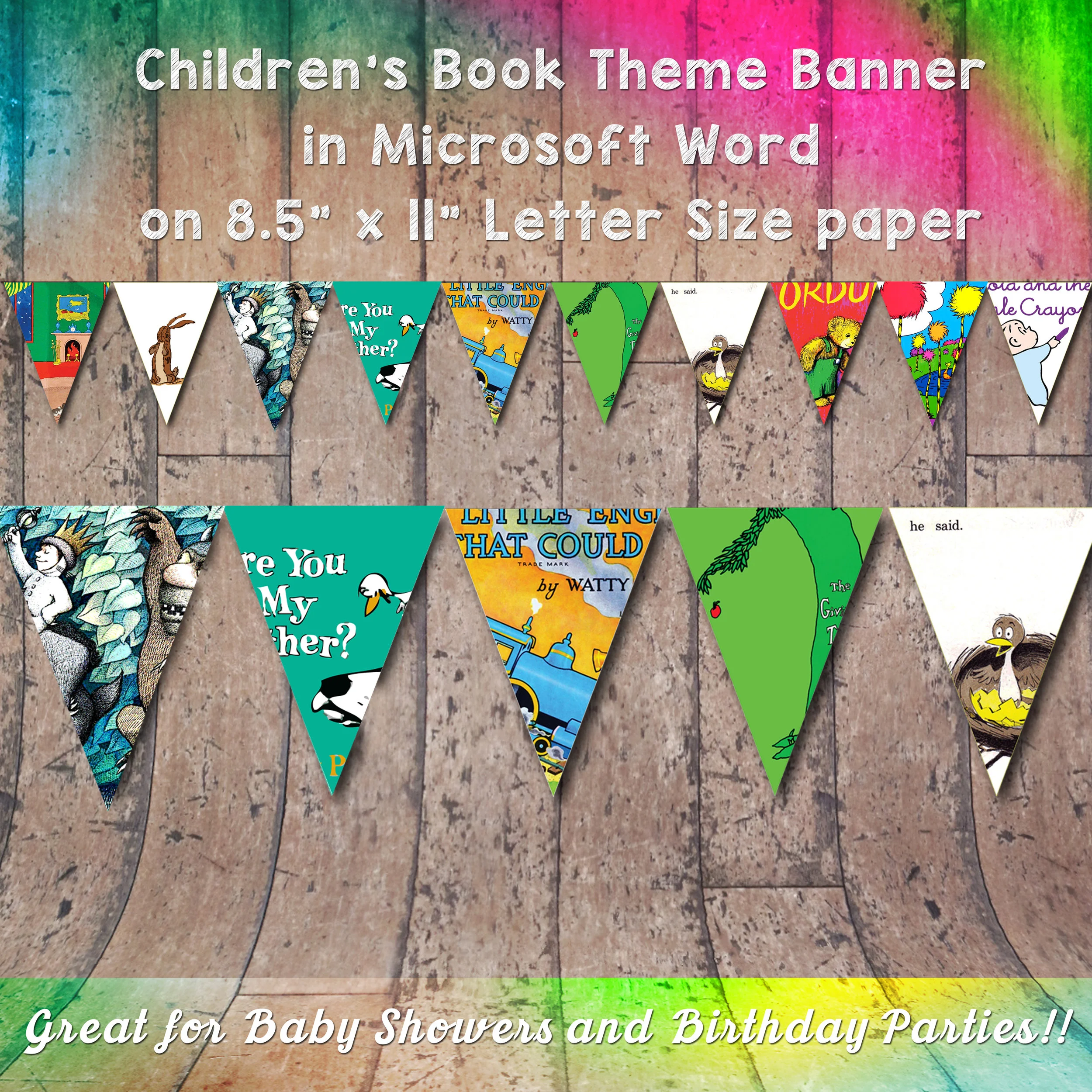 Children's Book Themed Banner Digital File — A Friend Design LLC ...