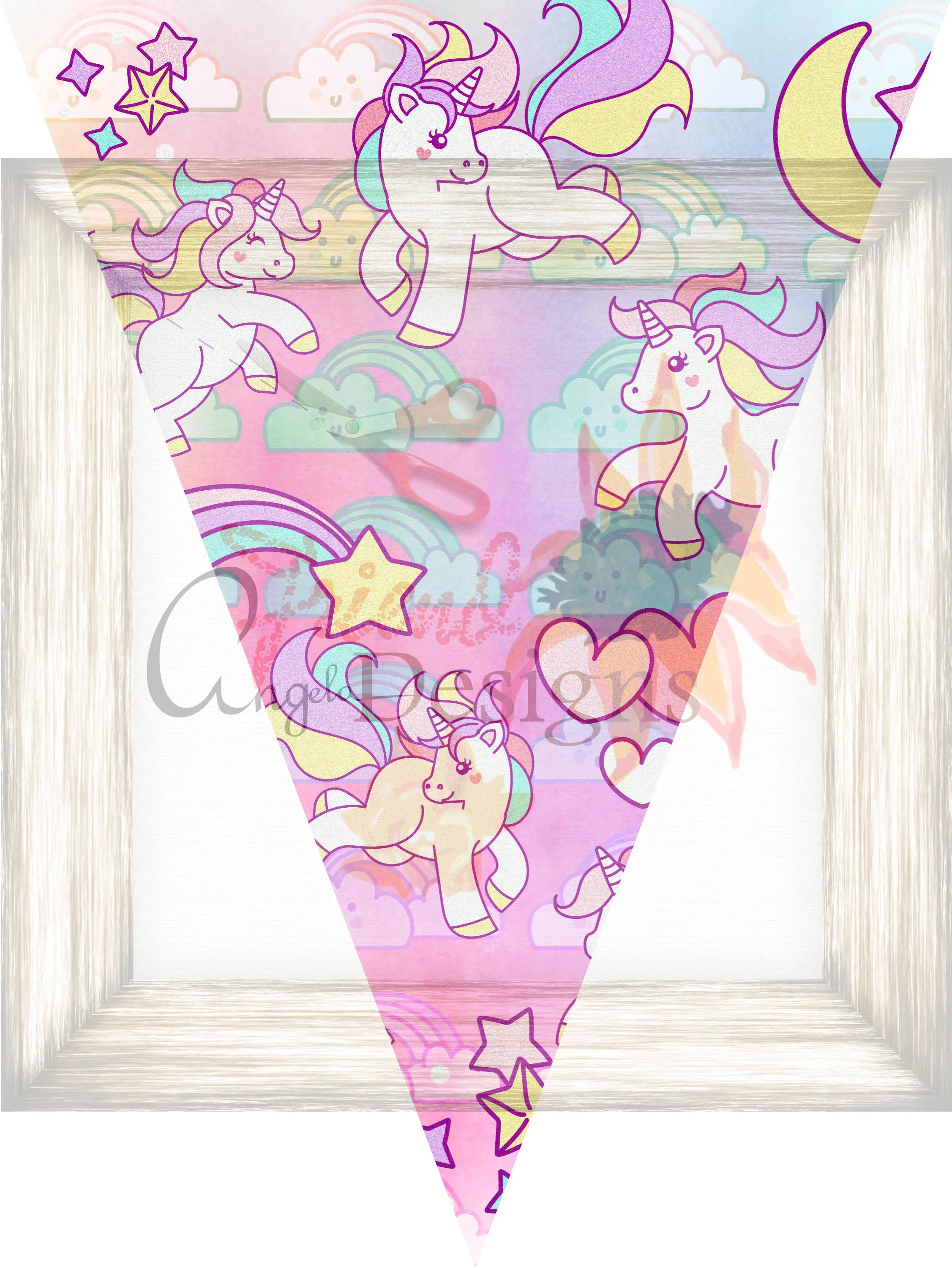 Unicorn Editable Text Printable Banner High Resolution 7 Pennants Total ...