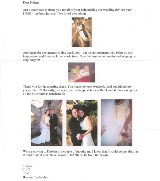 Custom Bridal Designer Testimonials 2010