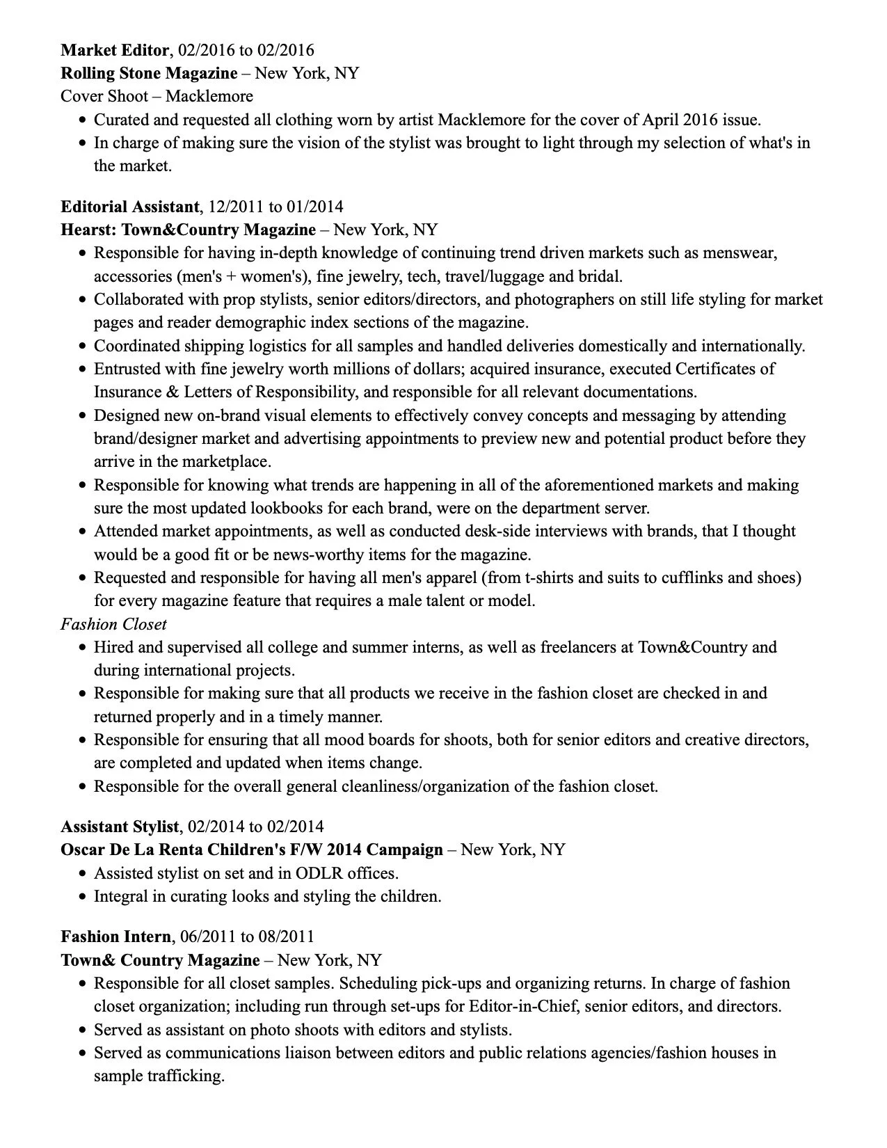 Resume/CV — Craig A. Montague