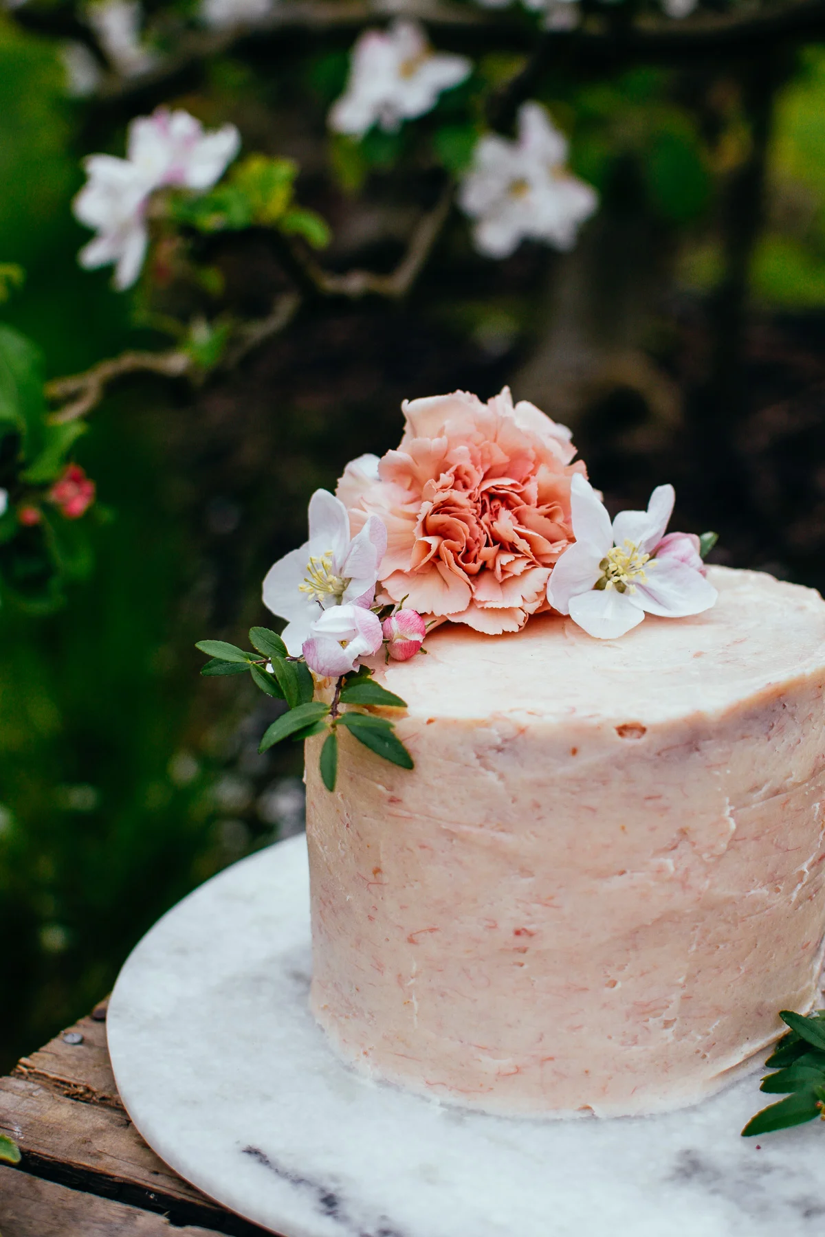 rhubarb almond layer cake — the farmer's daughter | let's bake something